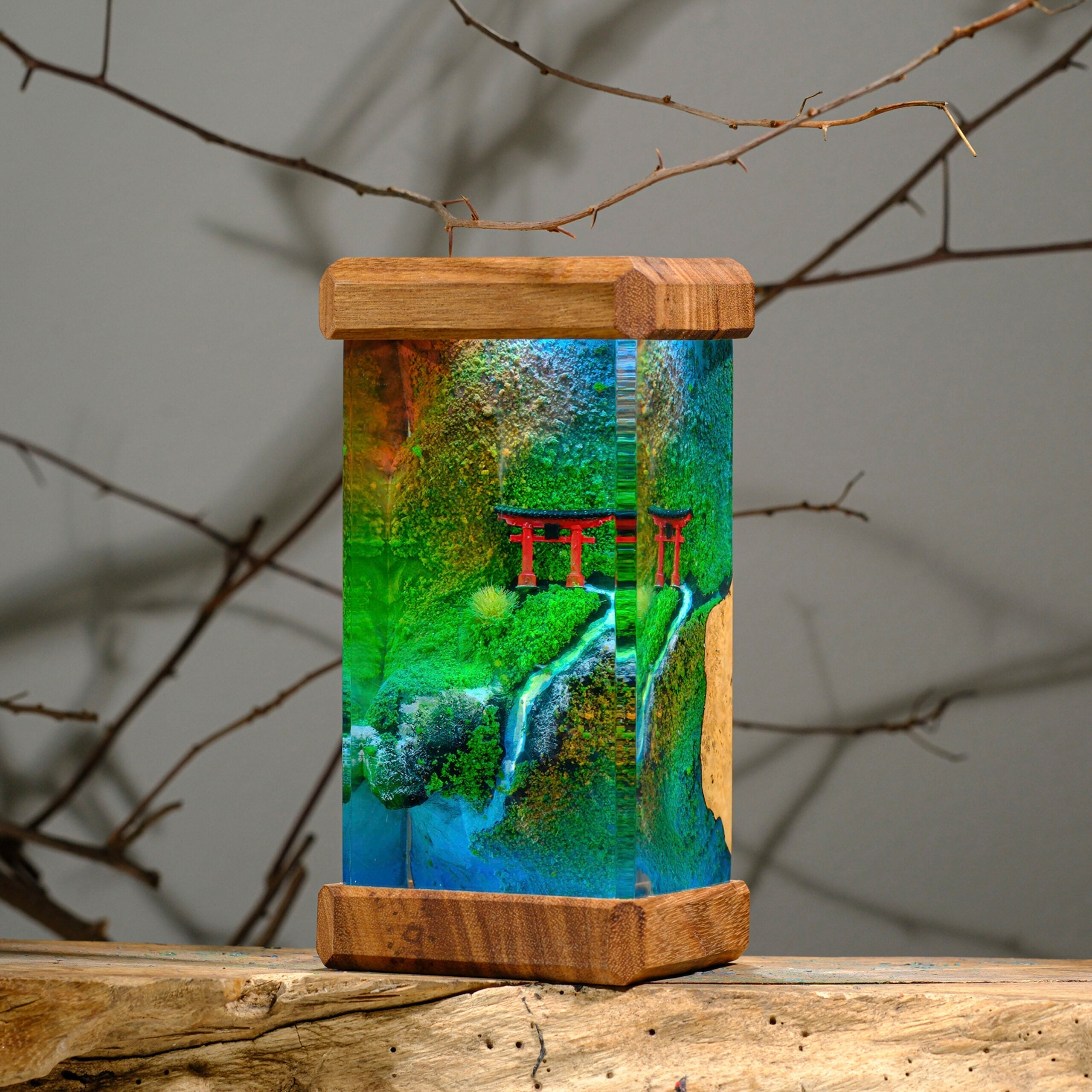 Torii Gate beside Stream Resin Lamp – ARTLEMI Store